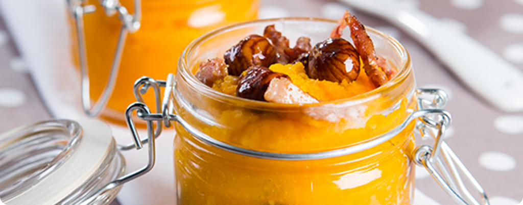 Flan de potimarron aux noisettes et aux lardons fumés | Les œufs Matines
